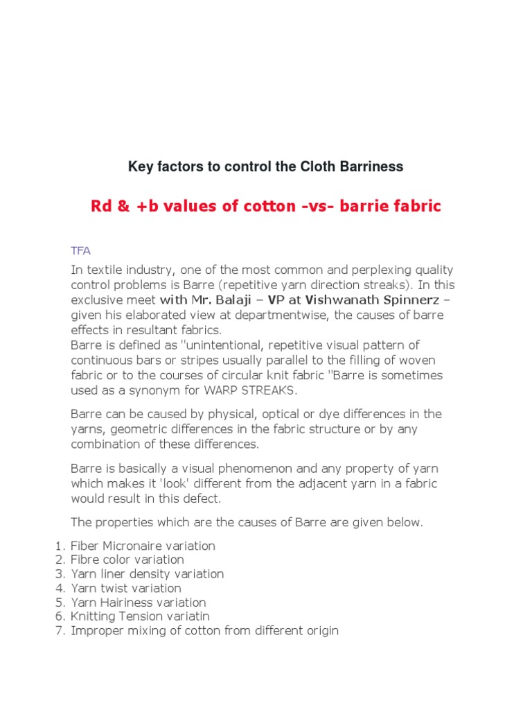 Barre | PDF | Spinning (Textiles) | Yarn