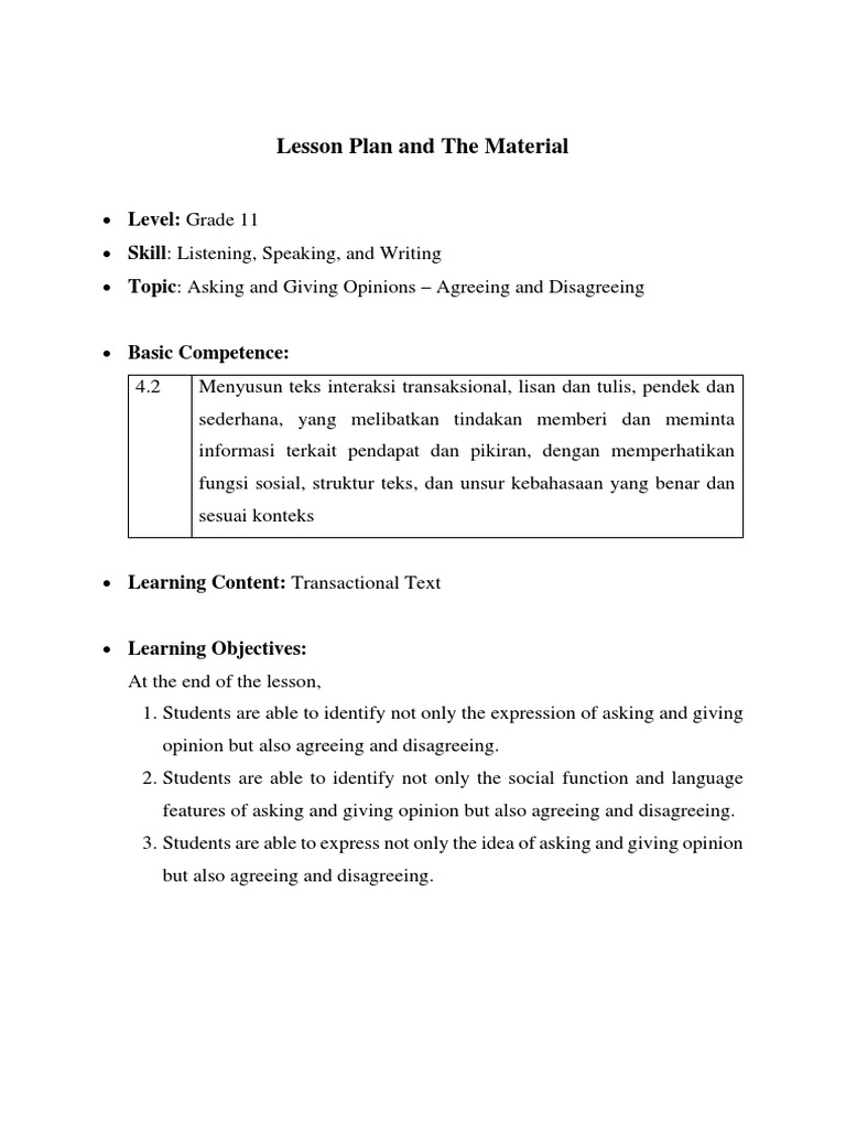 Lesson Plan & The Material of LPD - Grade 11 | PDF | Lesson Plan | Learning