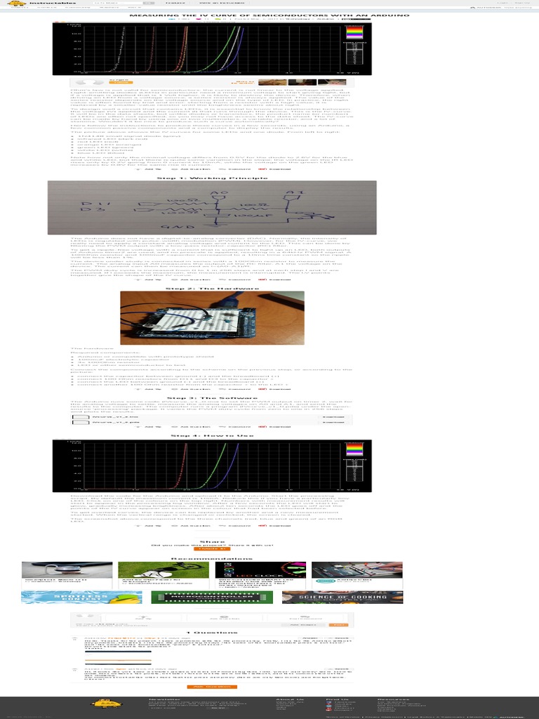 Measuring The IV Curve of Semiconductors With An Arduino | PDF | Light ...