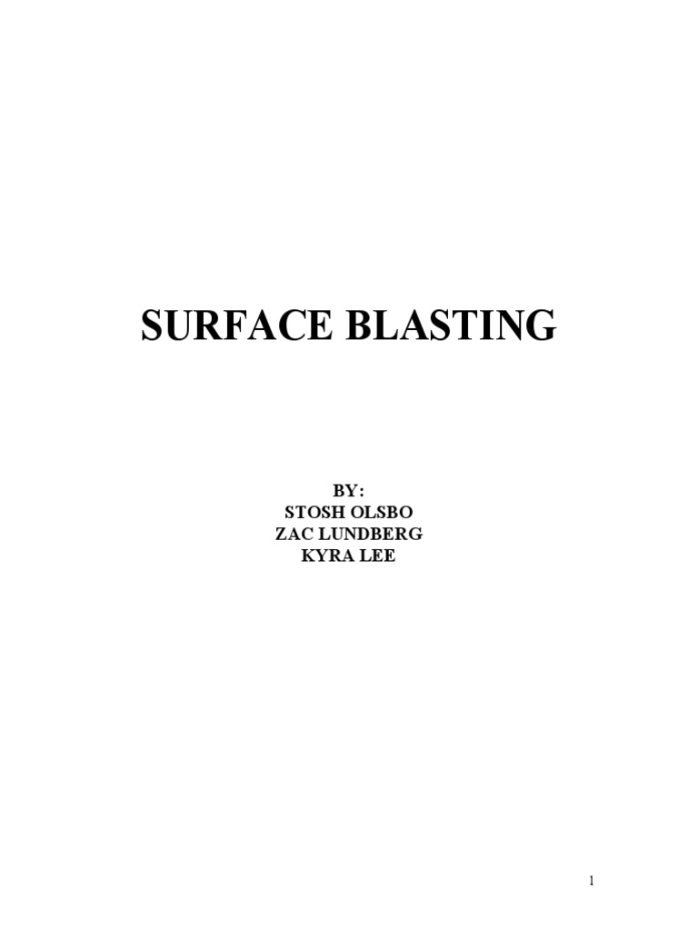 Surface Blasting PDF | PDF | Gunpowder | Nature