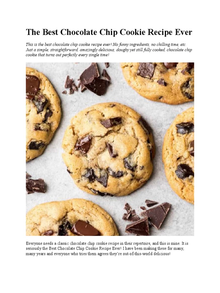 Recipe Cookie | PDF | Chocolate Chip | Baking