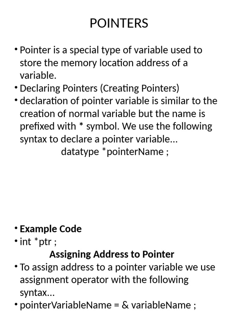 Pointers | Download Free PDF | Pointer (Computer Programming) | C (Programming Language)
