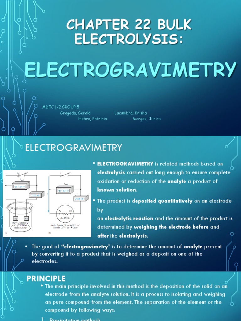 Electrogravimetry | PDF | Electrochemistry | Electric Current