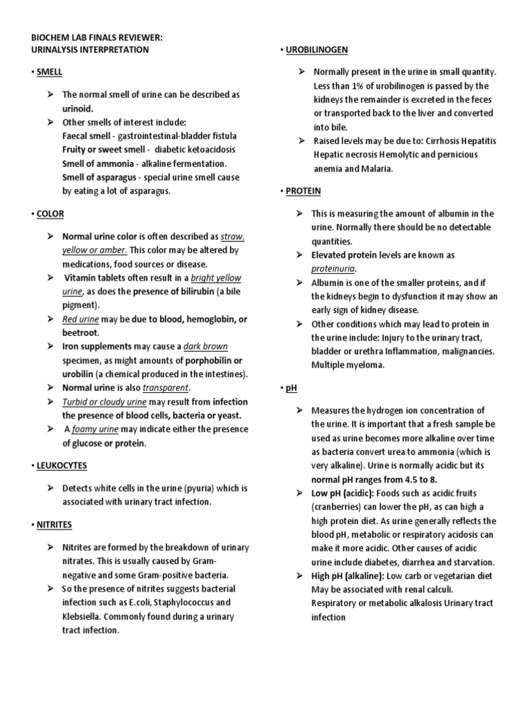 Biochem Lab Finals Rev PDF | PDF | Urine | Kidney
