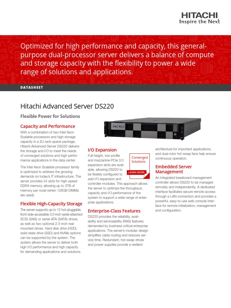 Advanced Server ds220 Datasheet | PDF | Solid State Drive | Computer ...