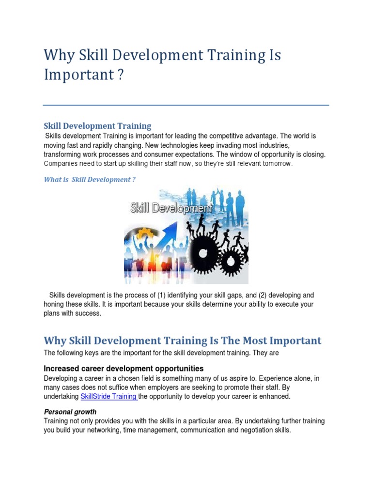 Why Skill Development Training Is Important | PDF | Job Satisfaction ...