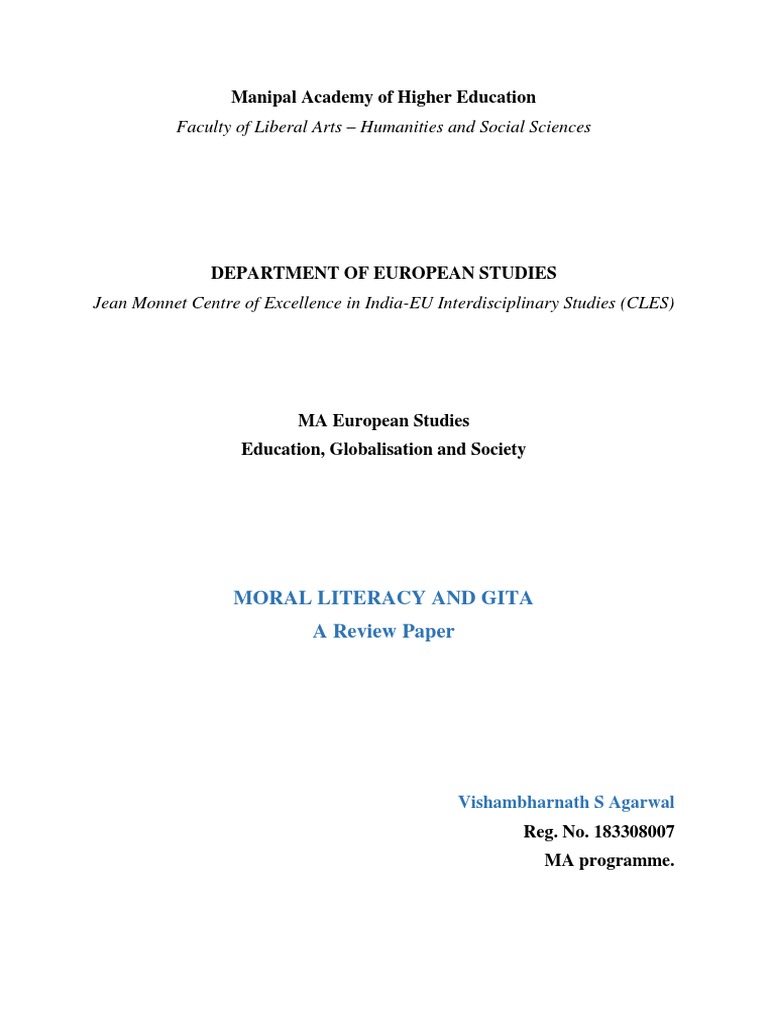 Moral Literacy and Gita | PDF | Bhagavad Gita | Narrative