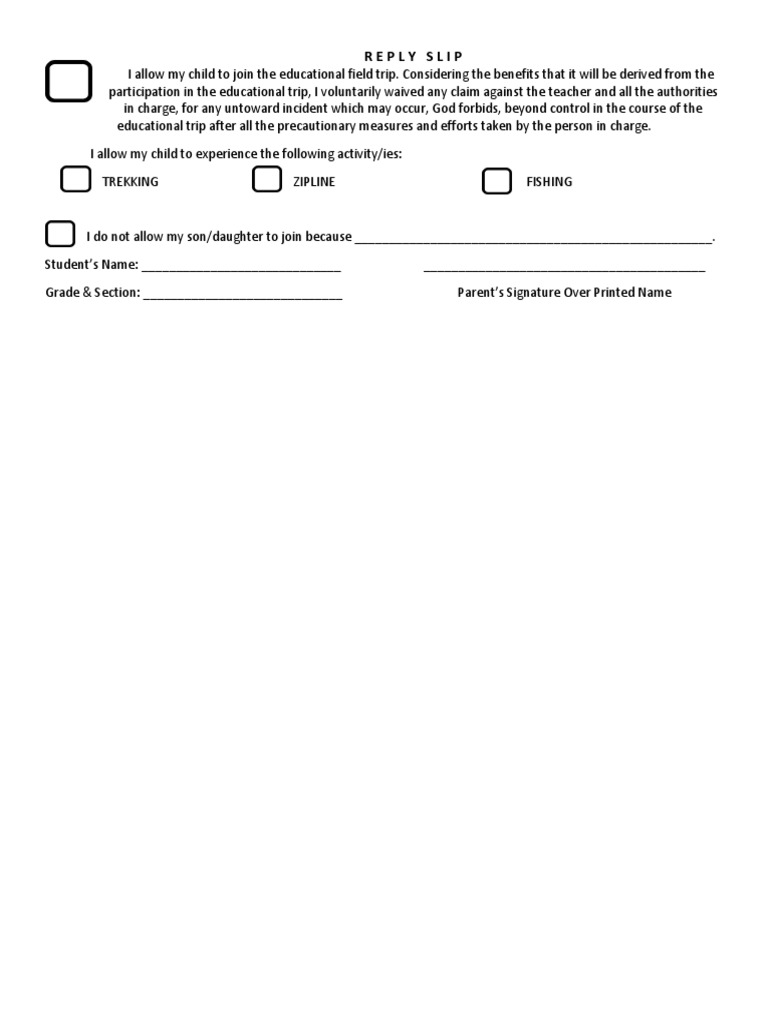 Reply Slip | PDF