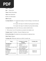 Sample Micro Teaching Lesson Plan - Writing | PDF | Lesson Plan ...