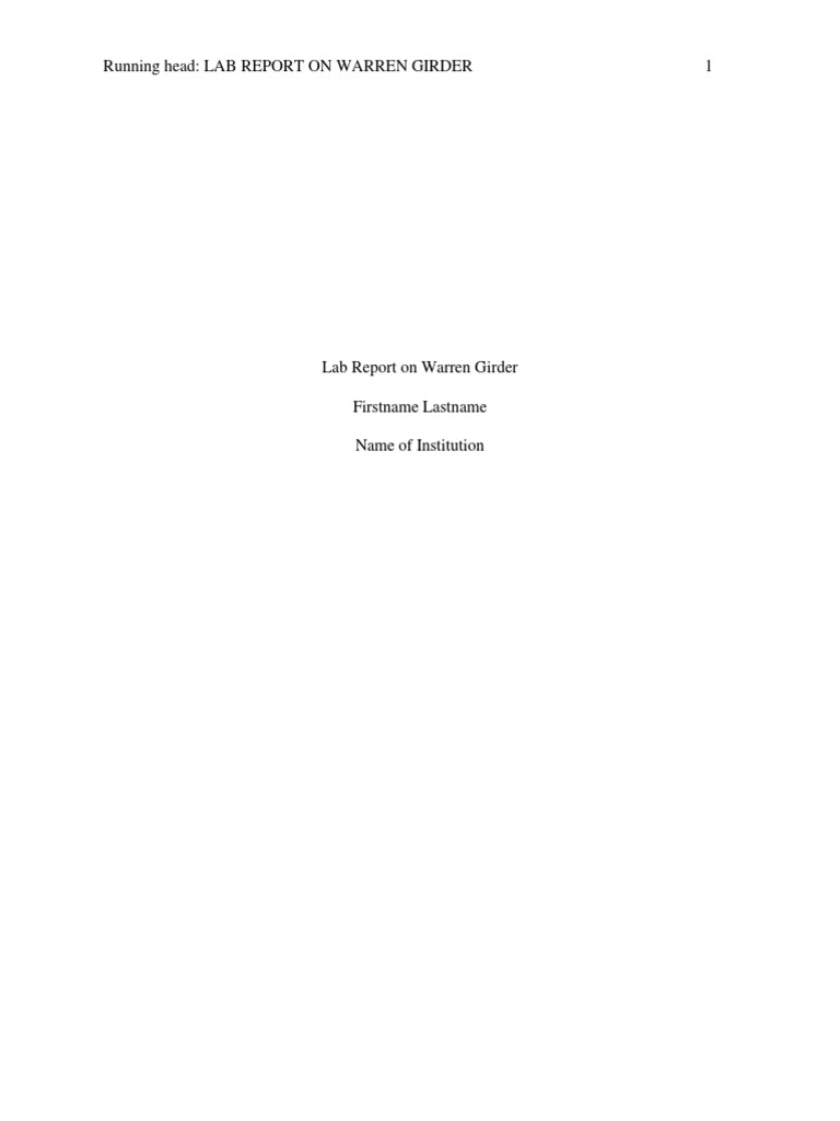 Lab Report On Waren Girder | PDF | Young's Modulus | Experiment