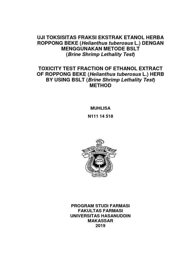 Uji Toksisitas BSLT | PDF