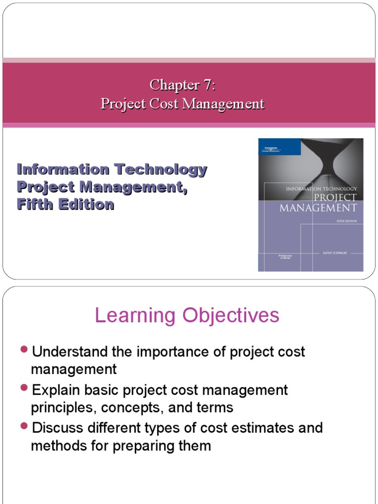 Schwalbe 07ProjectCost | PDF | Economics | Project Management