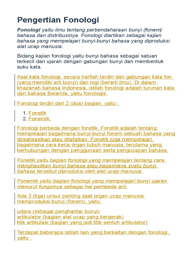 Pengertian Fonologi | PDF | Ilmu Sosial