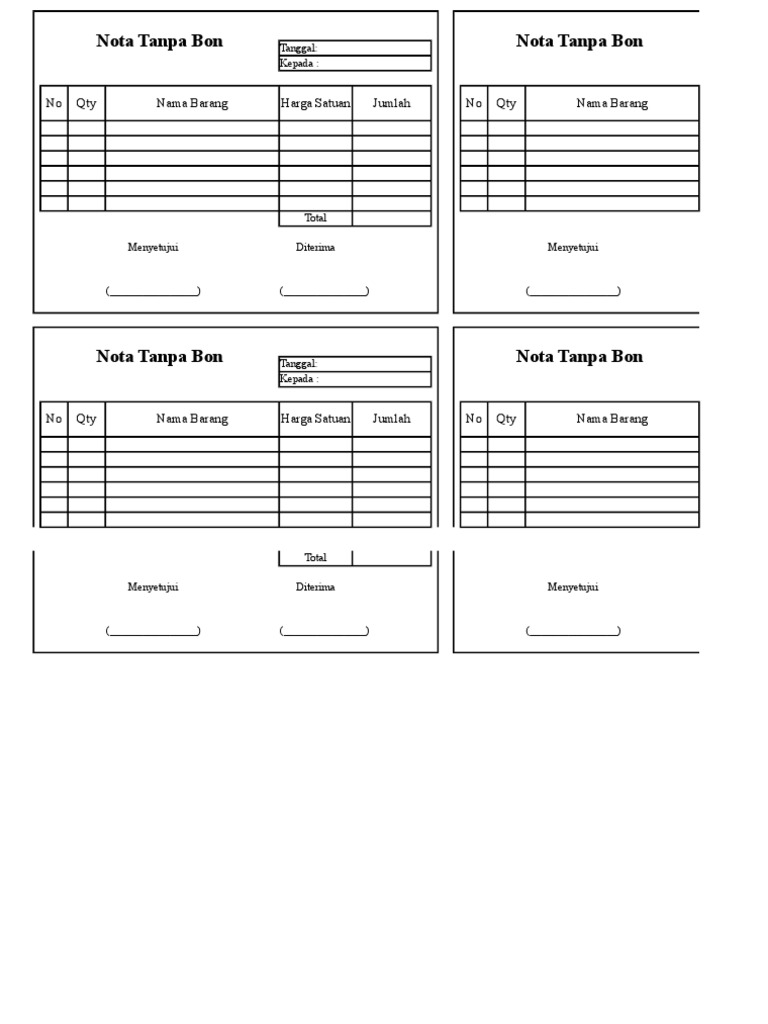 Nota Tanpa Bon | PDF