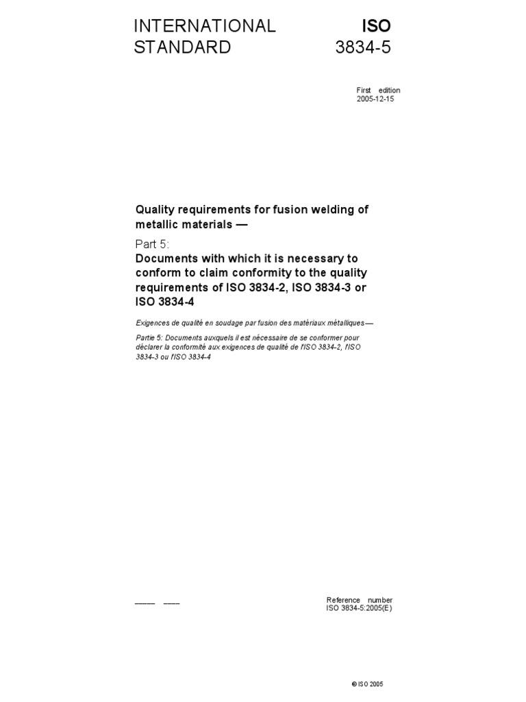 ISO 3834 5 Ver E | PDF | Nondestructive Testing | Welding