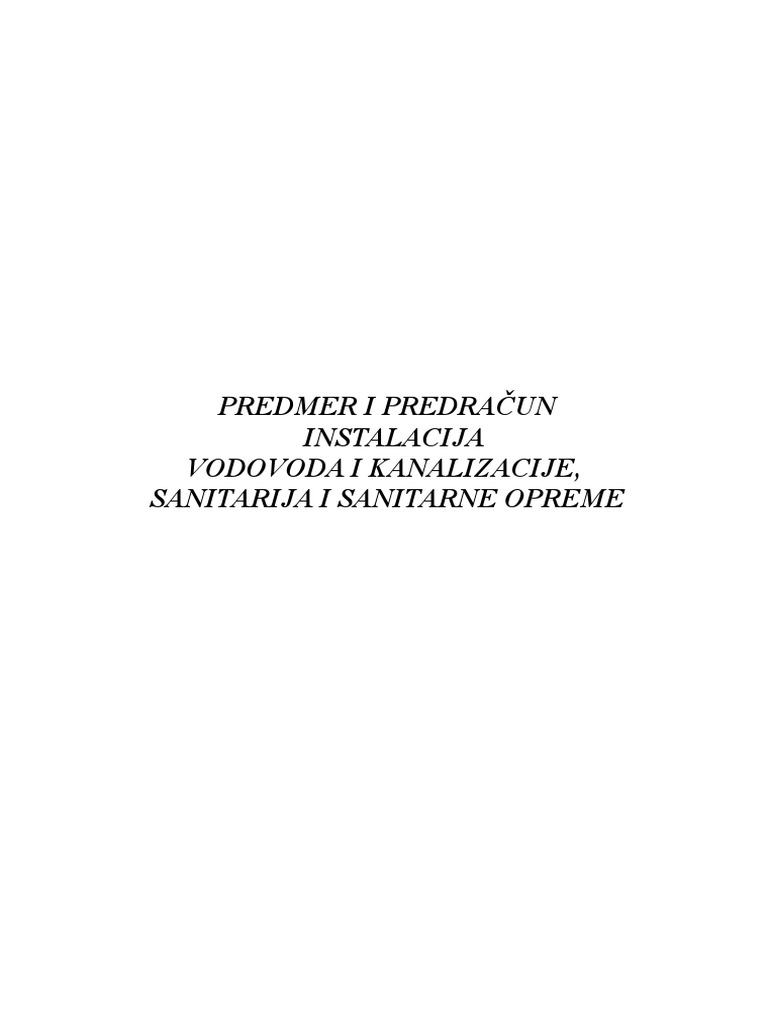 GEBERIT Predlog Predmera I Predracuna V+K | PDF