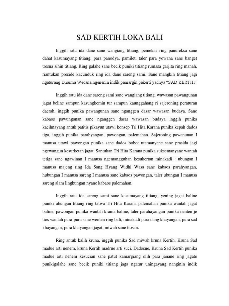 Sad Kertih Loka Bali | PDF | Bali