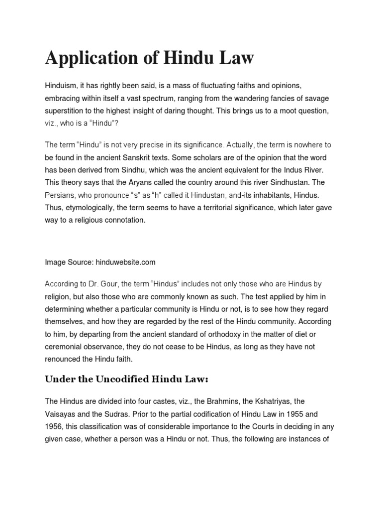 Application of Hindu Law | PDF | Religious Conversion | Indian Religions