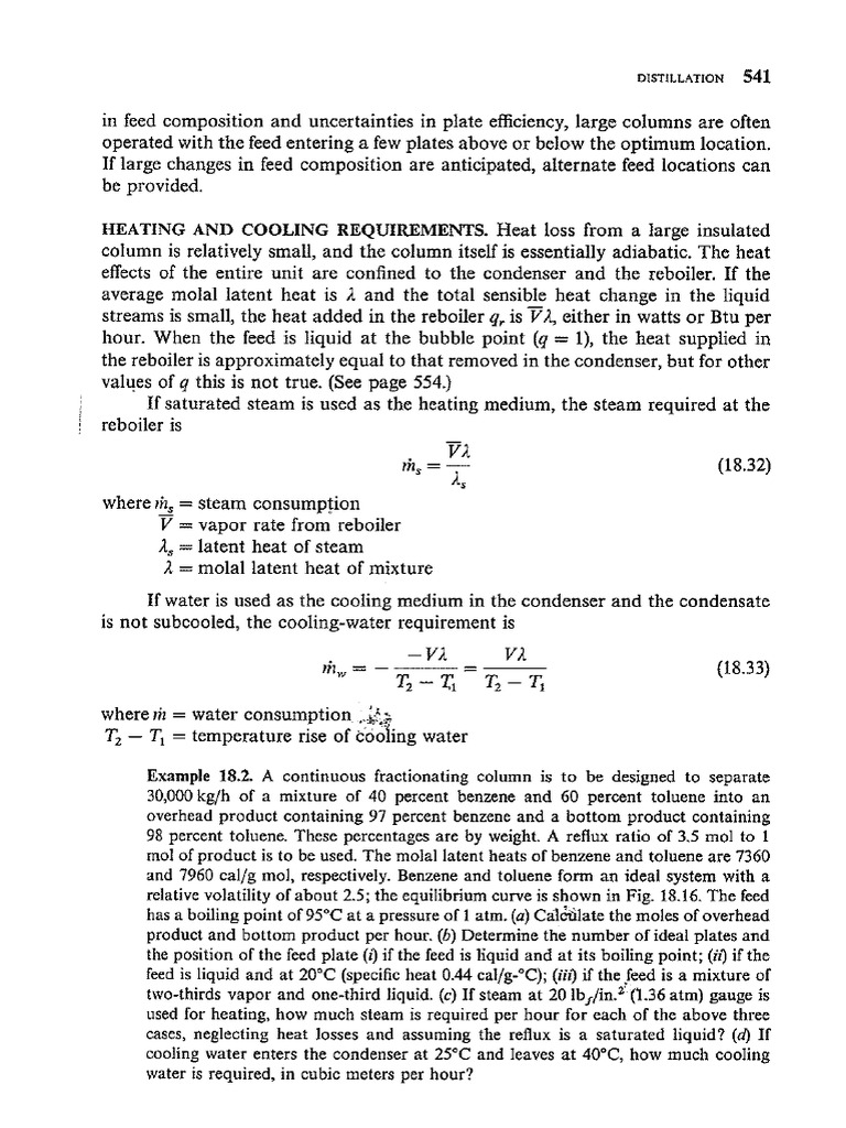 Determining the Optimal Design of a Continuous Fractionating Column ...