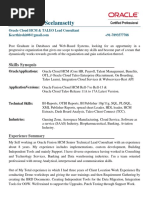 Oracle-Fusion-Hcm Sample Resume-2 | PDF | Oracle Corporation | Information Technology Management