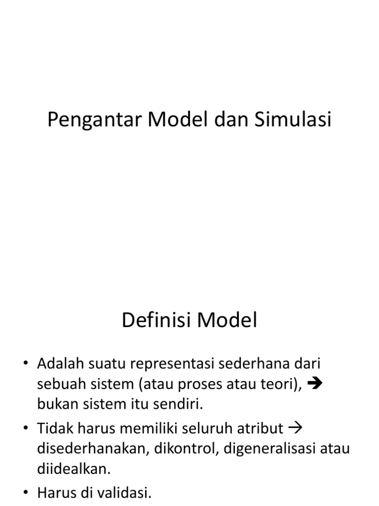 S1-Pengantar Model Dan Simulasi | PDF