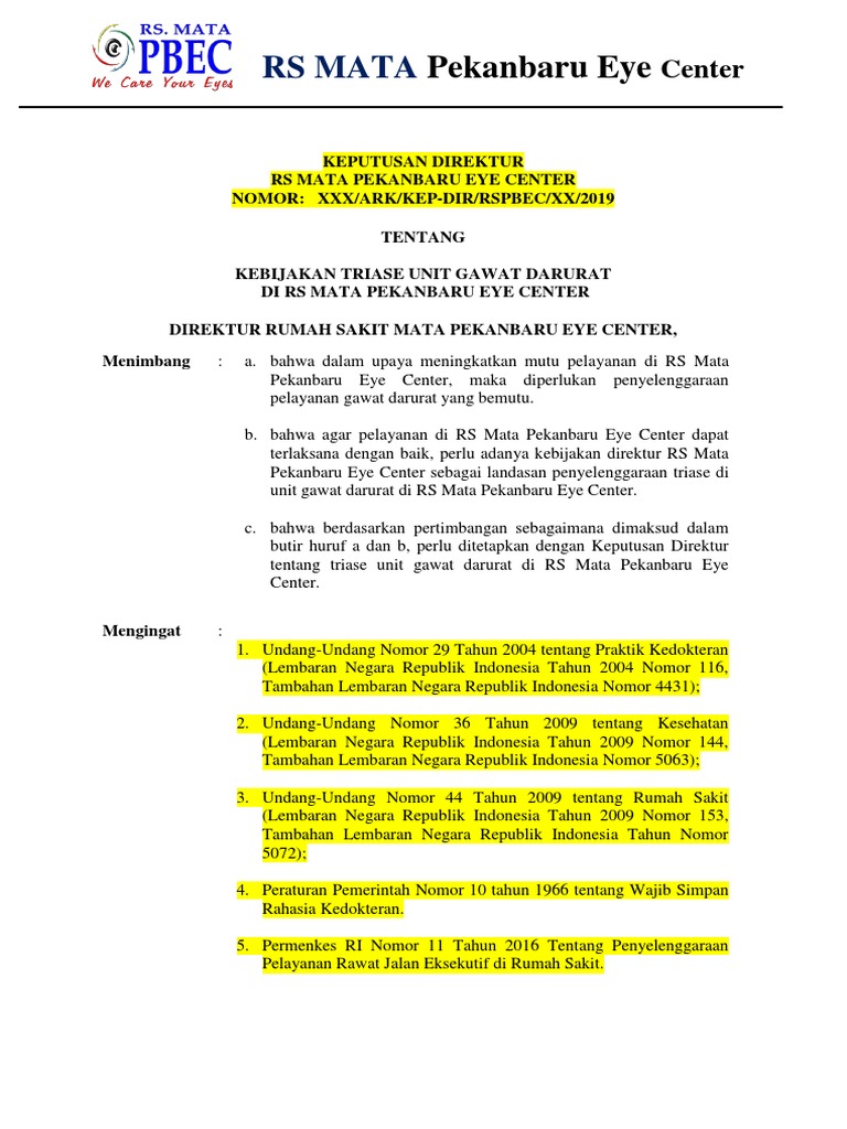 Kepdir (Triase UGD) | PDF