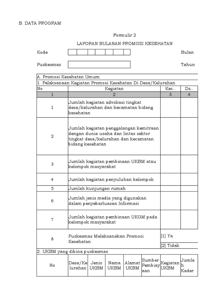 Form Pelaporan Pasca Harmonisasi - Form 2 - Form 20 | PDF