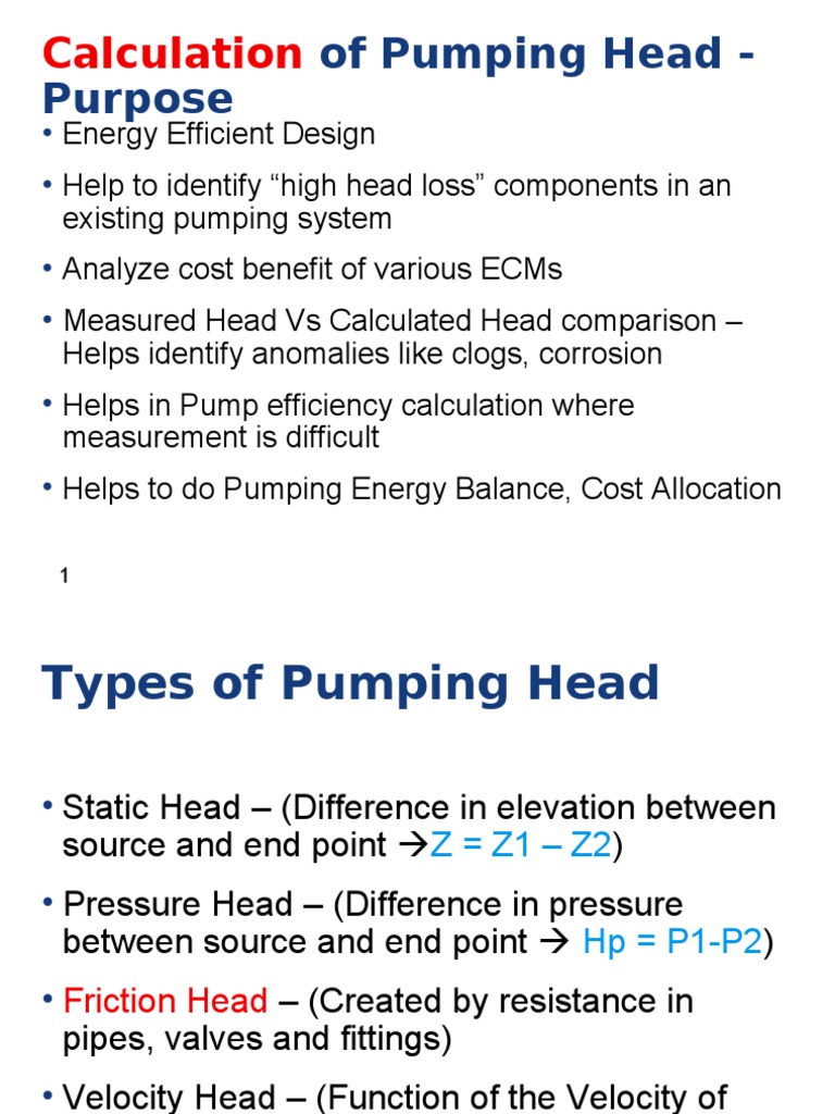 Pumping Head Calculation Guide | PDF | Pump | Calibration