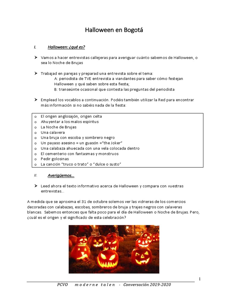 Halloween: Orígenes y Celebraciones en Bogotá | PDF | Víspera de Todos ...