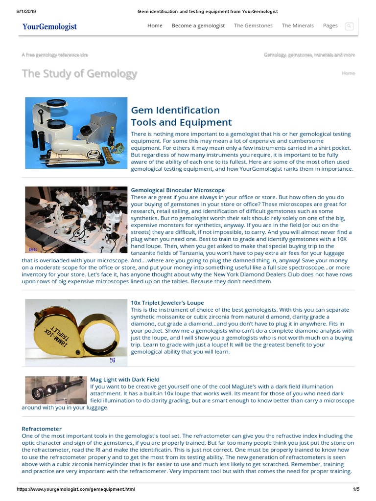 Gem Identification and Testing Equipment From YourGemologist | PDF ...