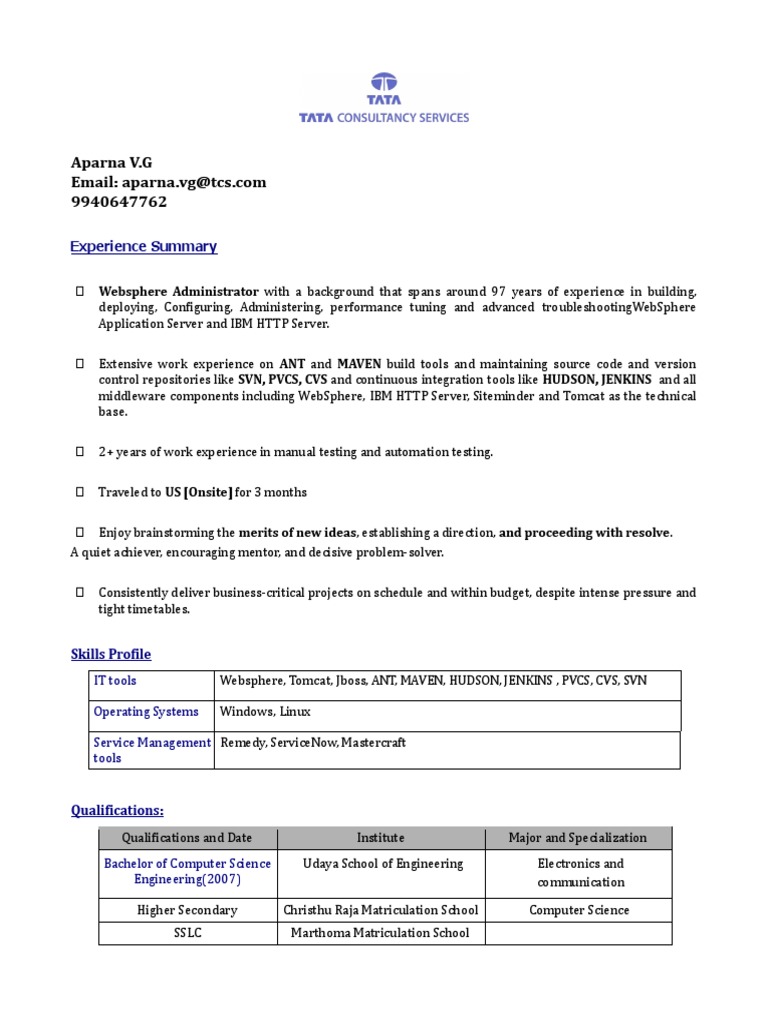 Aparna CV | PDF | Information Technology Management | Application Software