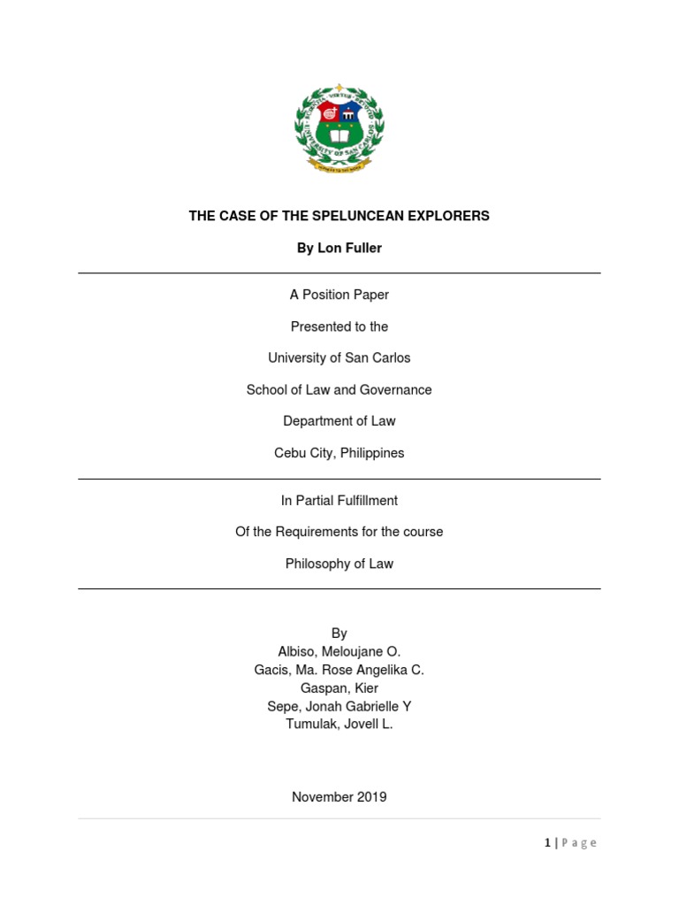 Speluncean Explorers: Legal Dilemma | PDF | Precedent | Murder