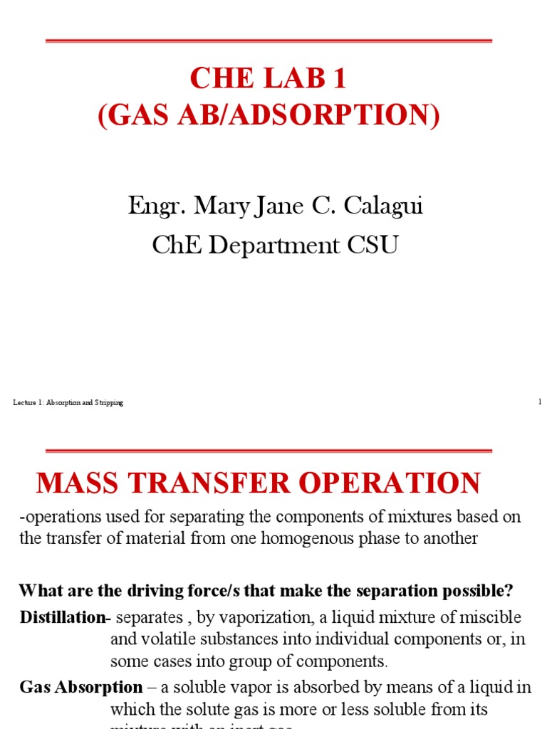 Gas Absorption | PDF | Continuum Mechanics | Chemical Engineering