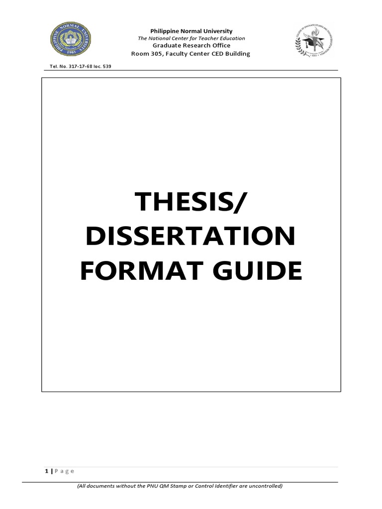 Thesis Dissertation Format Guide - CGSTER - GRESO PDF | PDF | Thesis ...