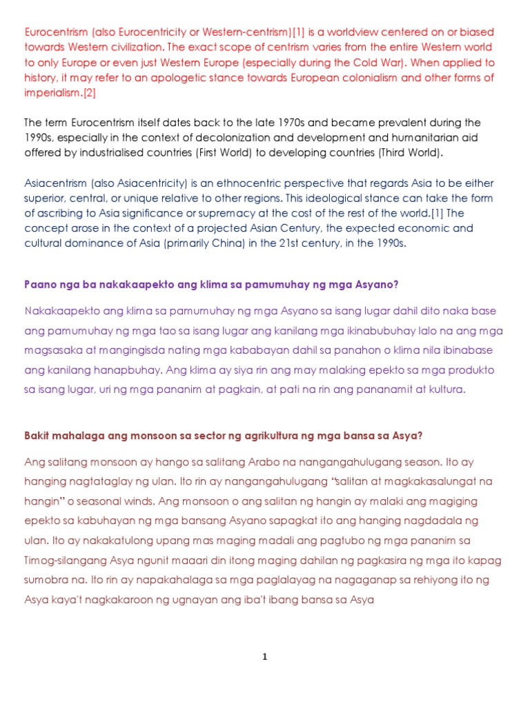 Essay Practice For Araling Panlipunan | PDF