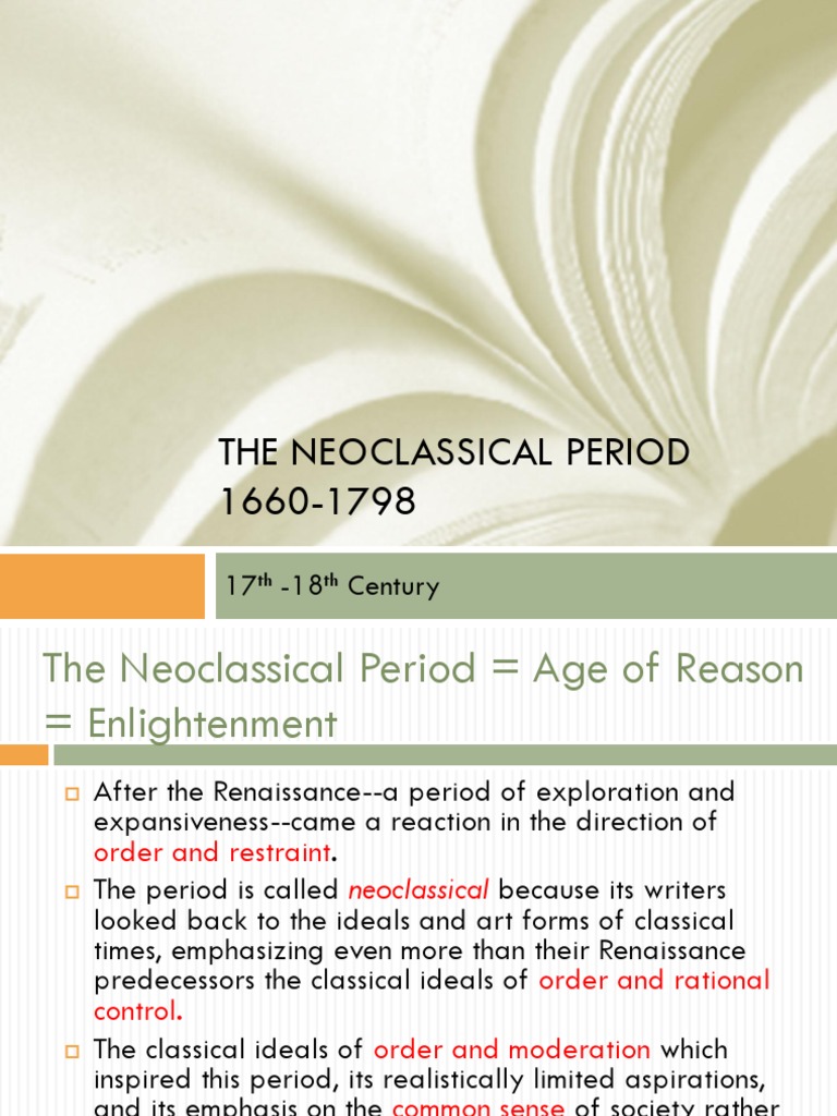 English - Neoclassical Period | PDF | John Dryden | Alexander Pope