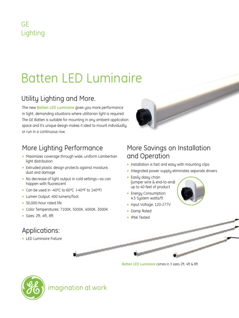 SIGN128 GE LED Lighting Signage Batten DataSheet | PDF | Lighting ...
