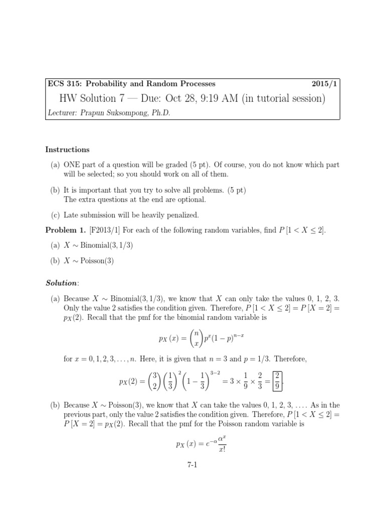 ECS 315 Probability Solutions | PDF | Median | Mode (Statistics)