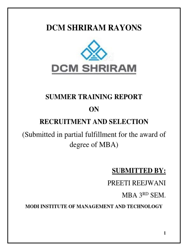 DM Shriram Rayons | PDF | Recruitment | Employment