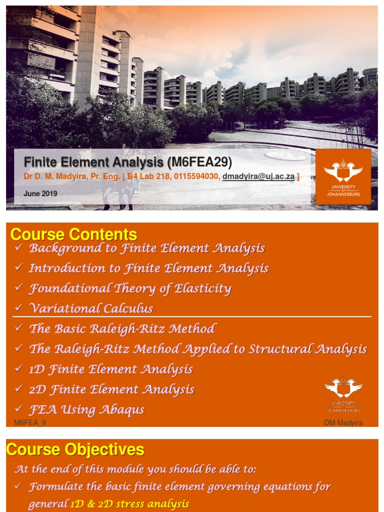 Finite Element Analysis - 2019 | PDF | Calculus Of Variations | Finite Element Method
