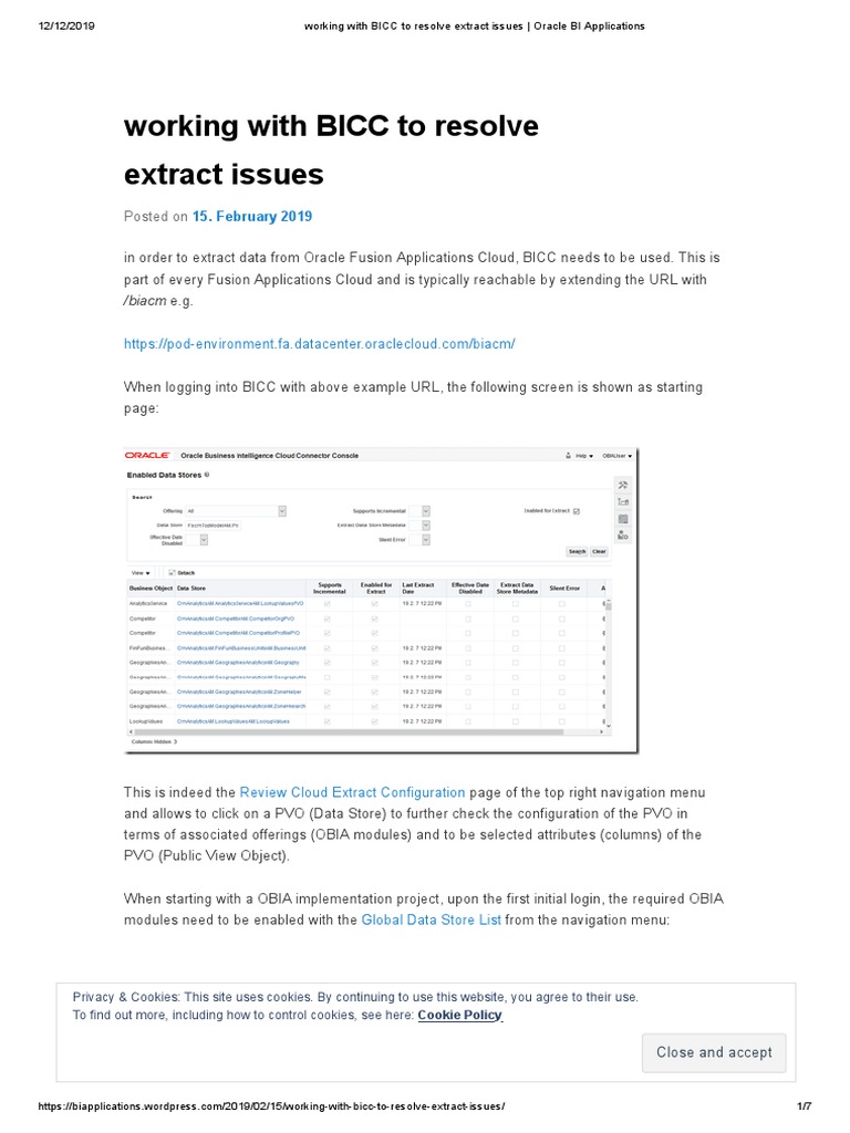 Working With BICC To Resolve Extract Issues | PDF | Http Cookie ...