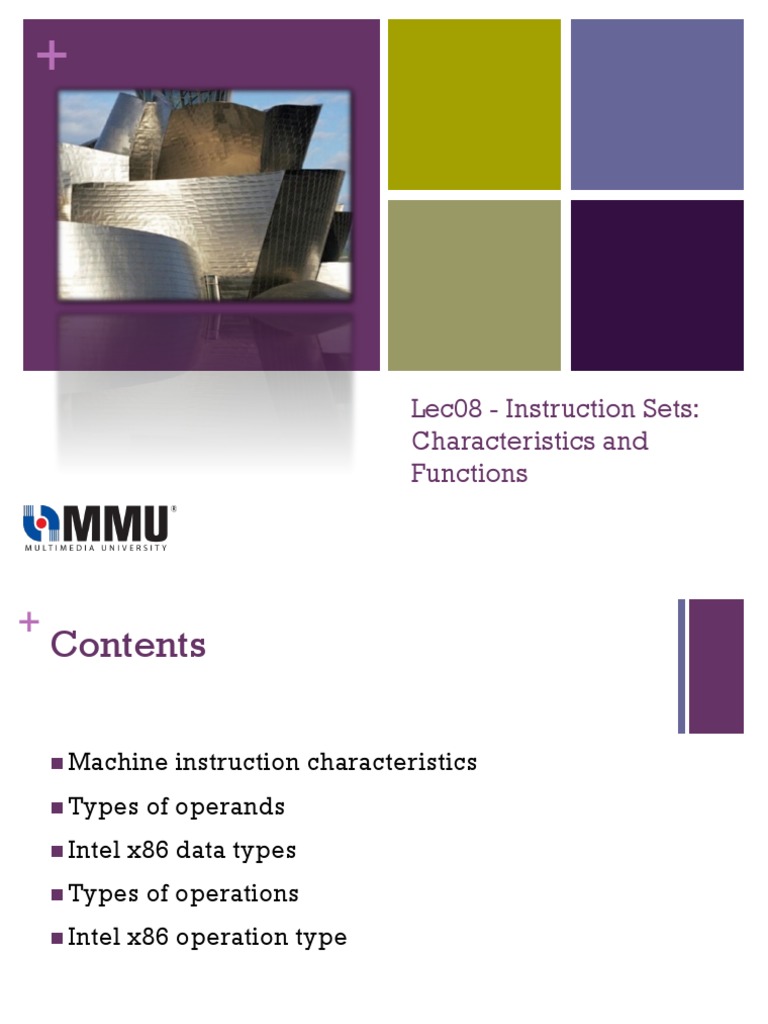 Lec08 - Instruction Sets - Characteristics and Functions | PDF | Data Type | Central Processing Unit