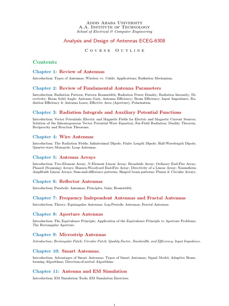 Analysis and Design of Antennas | PDF | Antenna (Radio ...