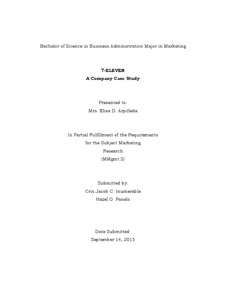 7 11 Case Study | PDF | Convenience Store | Retail