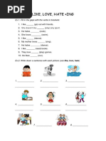 Rule: - Ing Like, Love, Enjoy, Prefer, Adore Hate. Likes & Dislikes ...