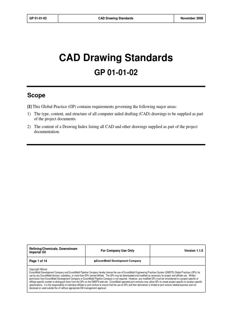 GP-01!01!02 CAD Drawing Standards | PDF | Auto Cad | Specification ...
