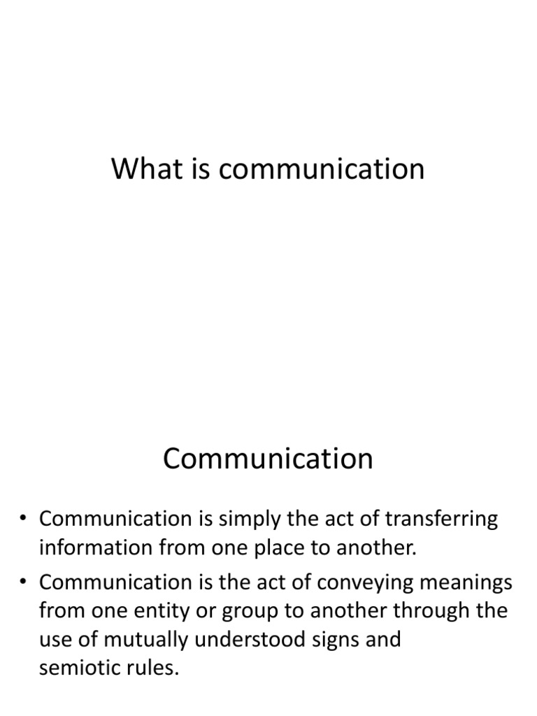 What Is Communication | PDF | Nonverbal Communication | Interpersonal ...