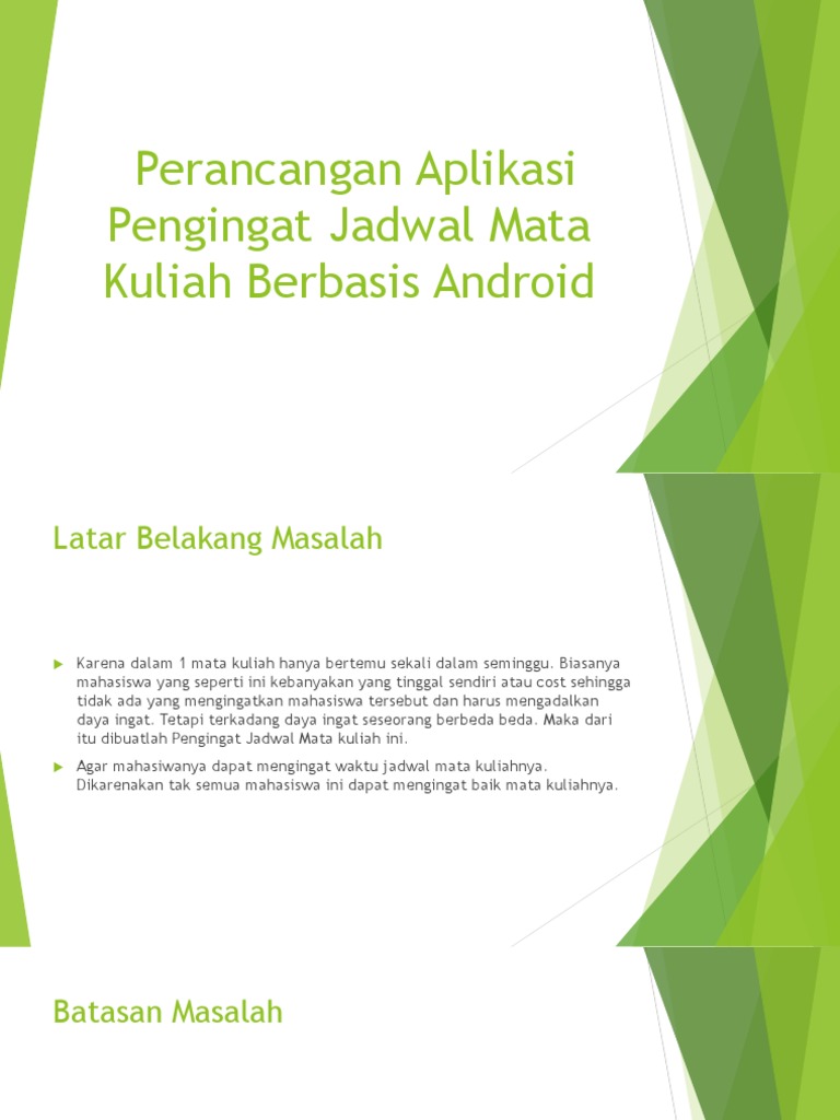 Perancangan Aplikasi Pengingat Jadwal Mata Kuliah Berbasis | PDF | Komputer
