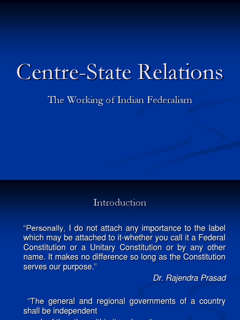 Centre-State Relations | PDF | Political Charters | Government