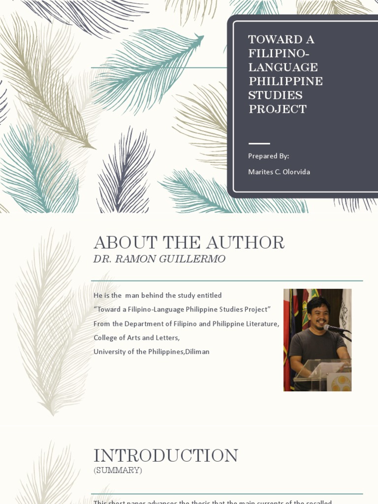 Toward A Filipino Language Philippine Studies Project | PDF | Political ...